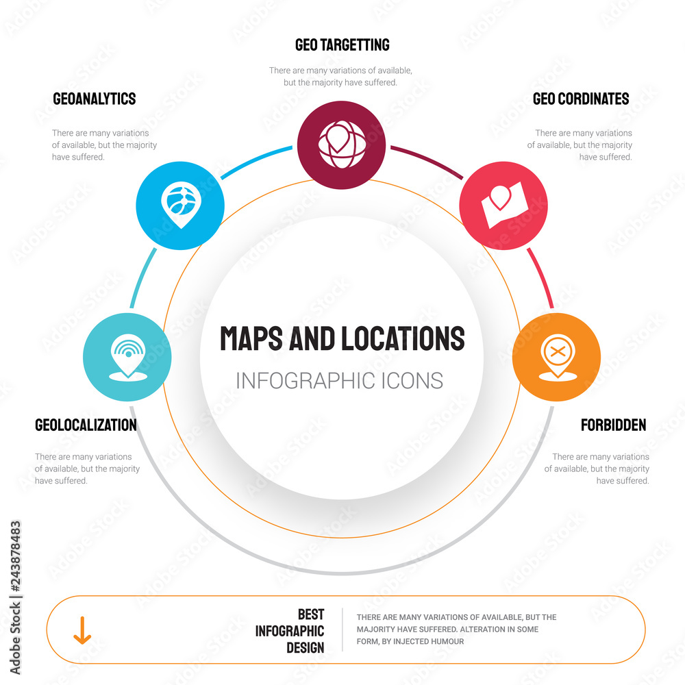 Abstract infographics of maps and locations template. Geolocalization ...
