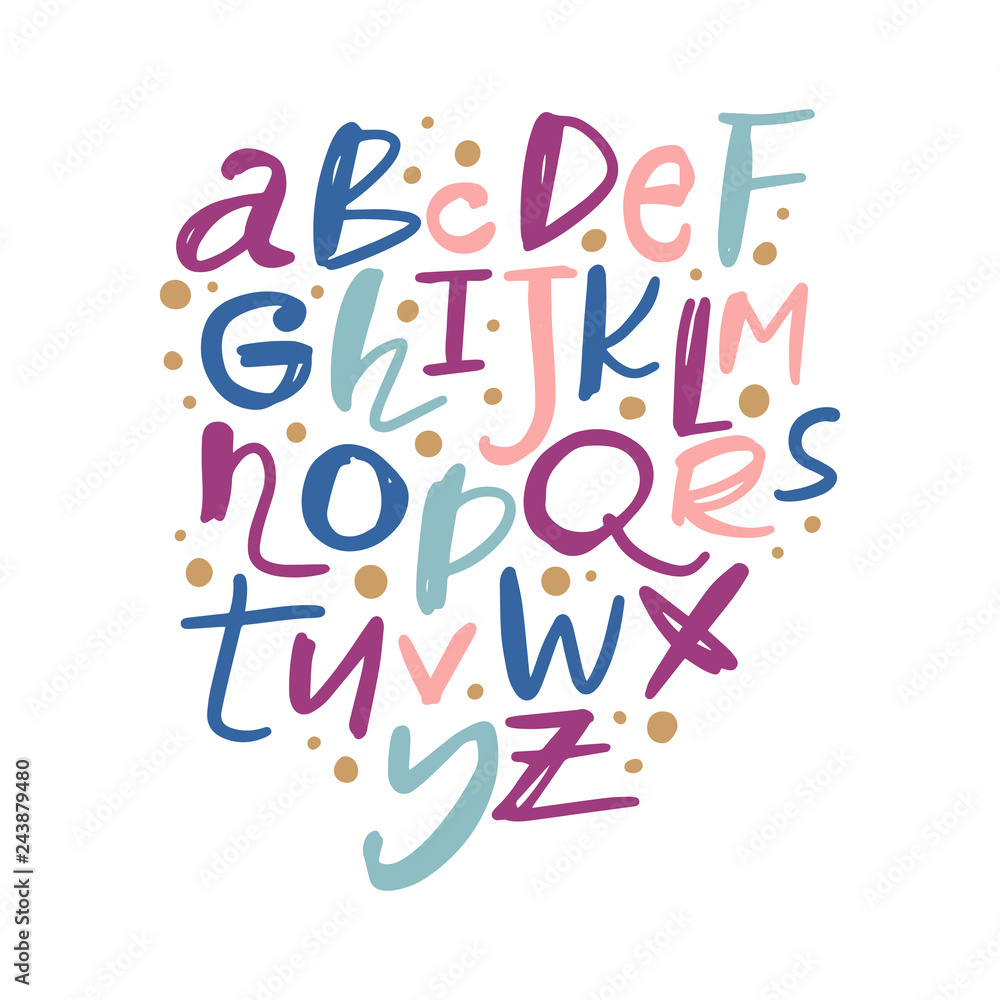 English vector nursery alphabet. Lettering, isolated letters Stock ...