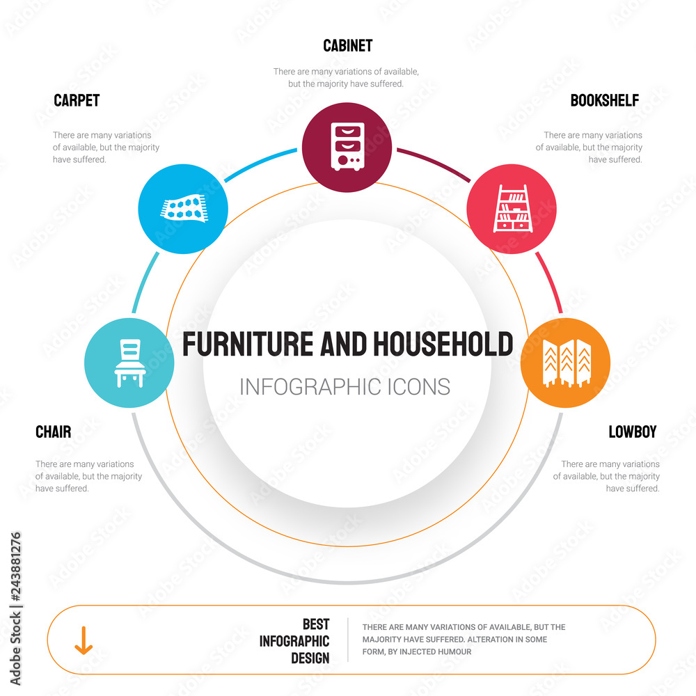 Abstract infographics of furniture and household template. Chair ...