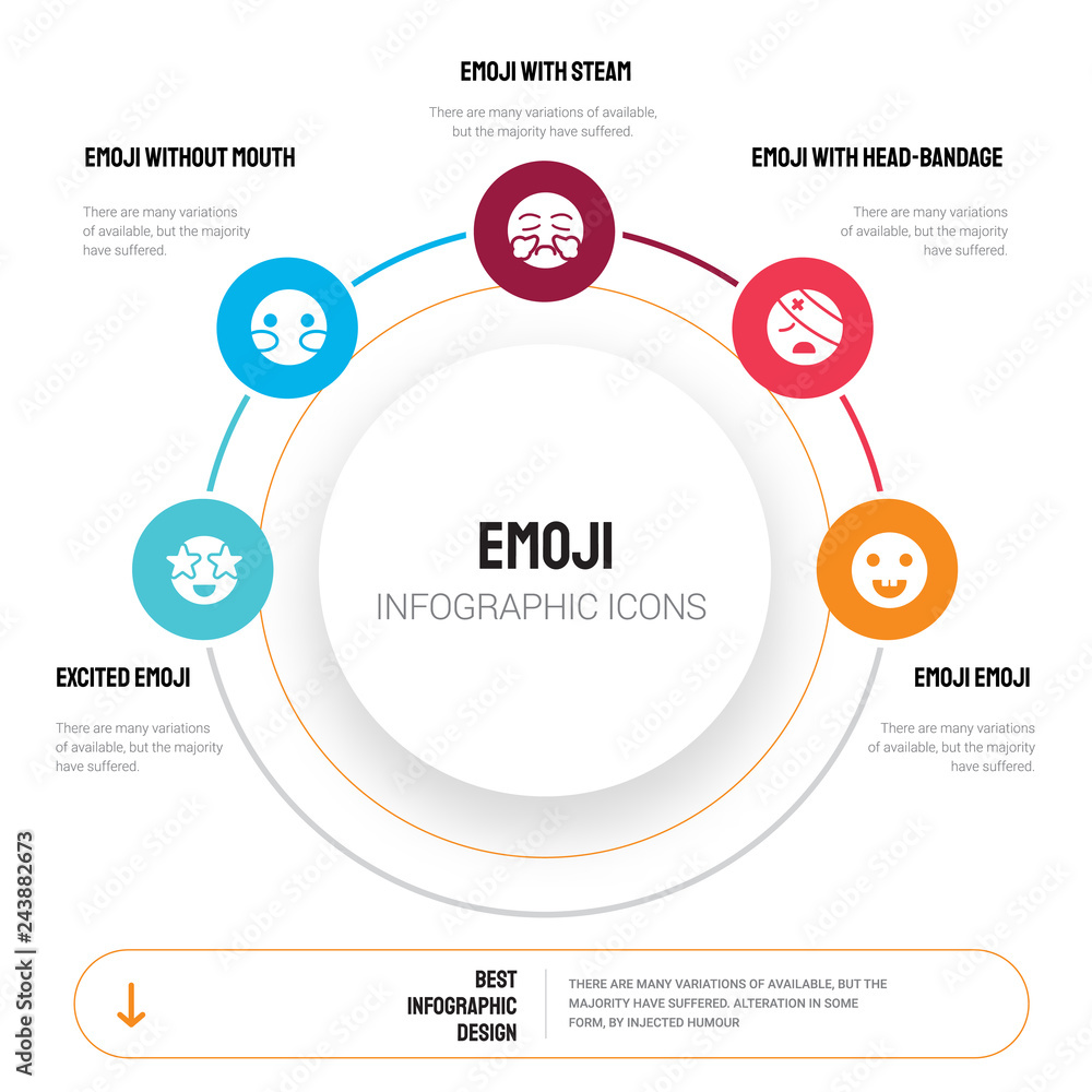 Abstract Infographics Of Emoji Template Excited Emoji Emoji Without