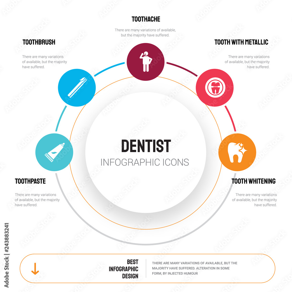 Abstract infographics of dentist template. Toothpaste, Toothbrush ...