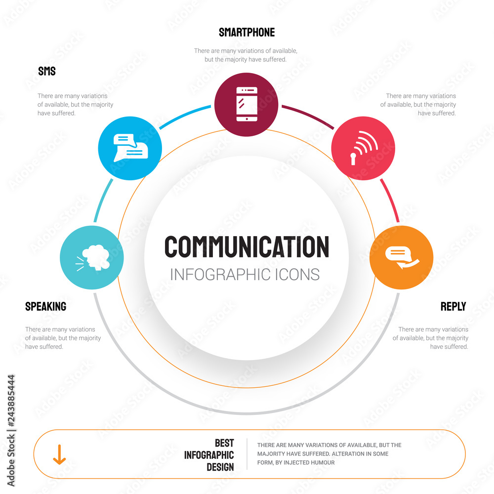 Abstract infographics of communication template. Speaking, Sms ...