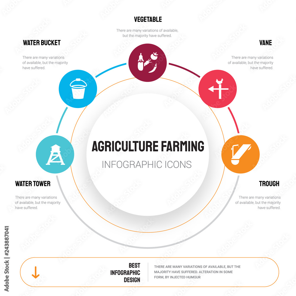 Abstract infographics of agriculture farming template. Water tower ...