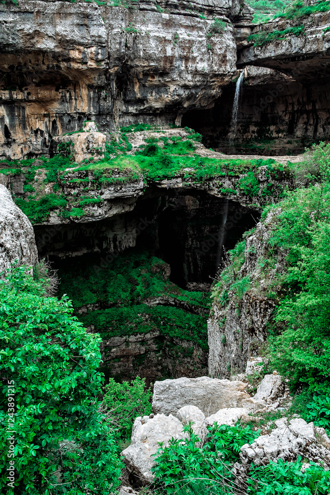 Balou Balaa waterfall (Baatara Gorge Waterfall), Tannourine, Lebanon ...