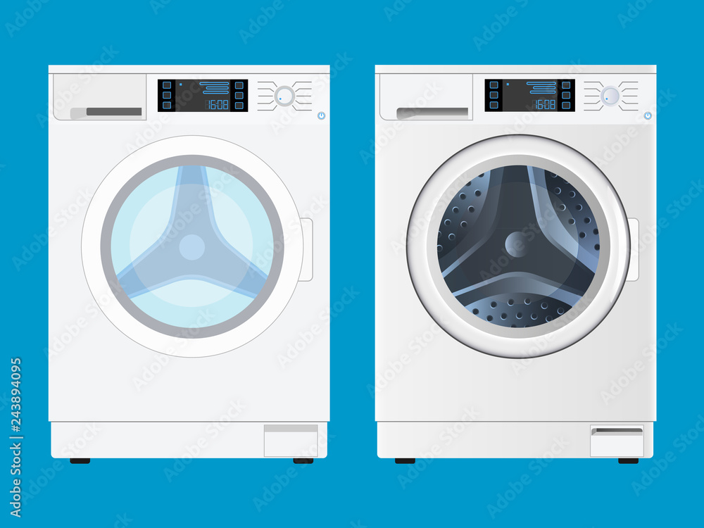 Modern washing machine front view - vector illustration Stock Vector ...