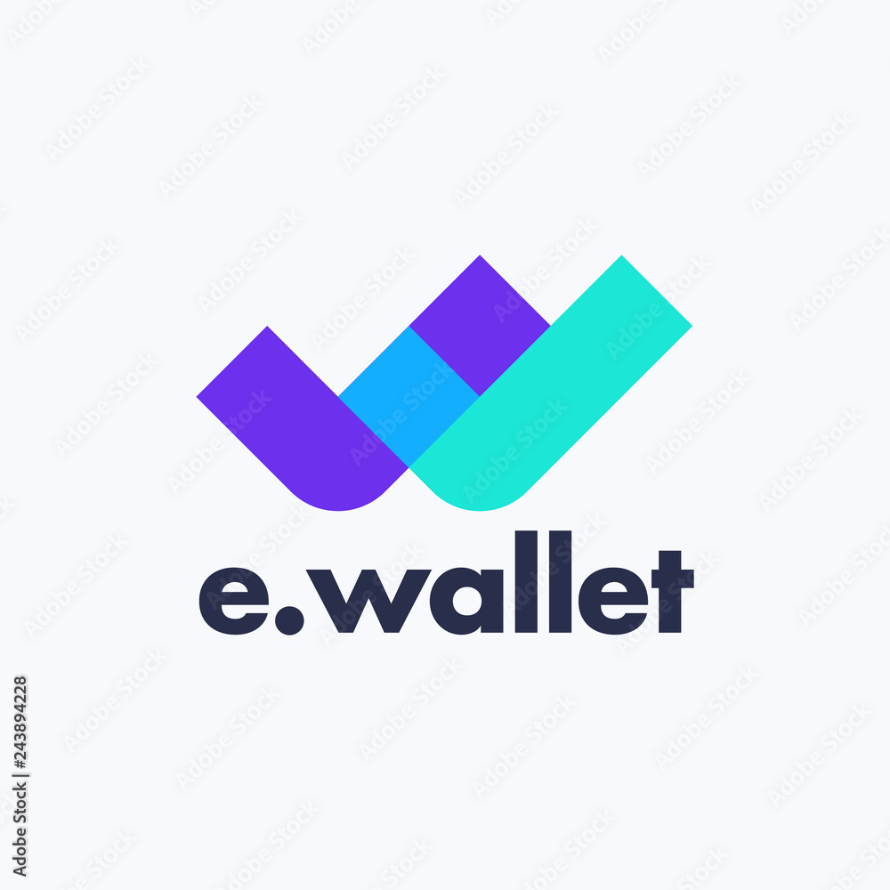 E Wallet Logo. Crypto Currency Wallet Icon. E Coins Vector Symbol Stock ...