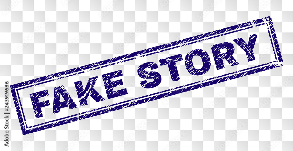 Vettoriale Stock FAKE STORY stamp seal print with rubber print style ...
