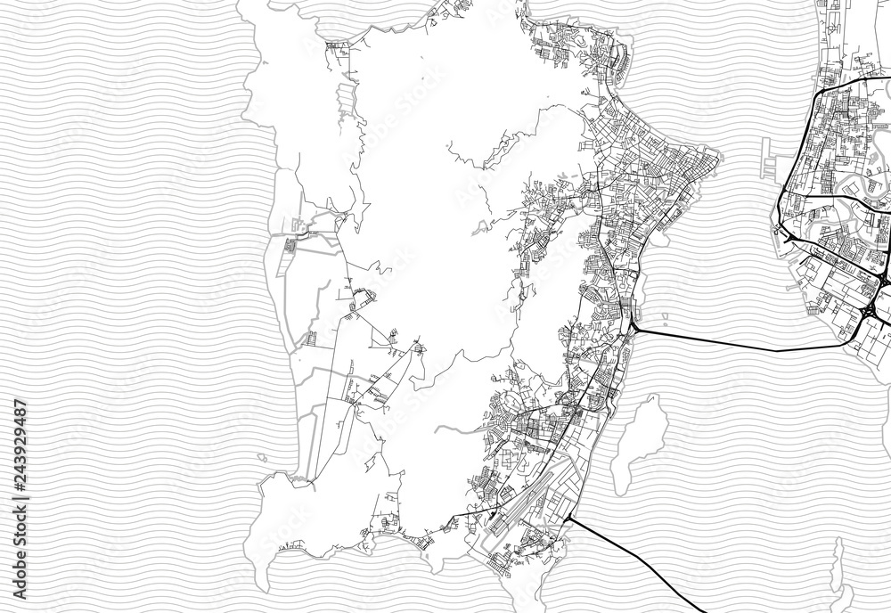 Area map of Penang Island, Malaysia Stock Vector | Adobe Stock