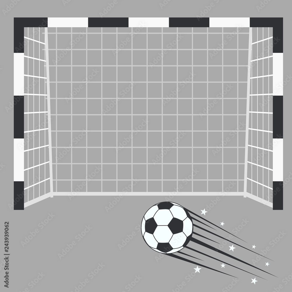Soccer Goal, Football goalpost with net on a stadium background. Stock ...