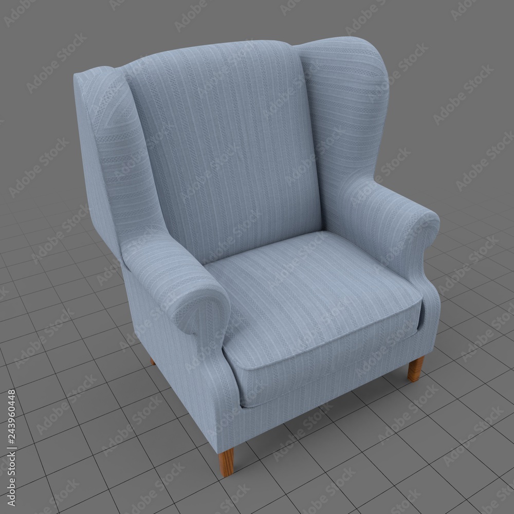 Wing chair Stock 3D asset | Adobe Stock