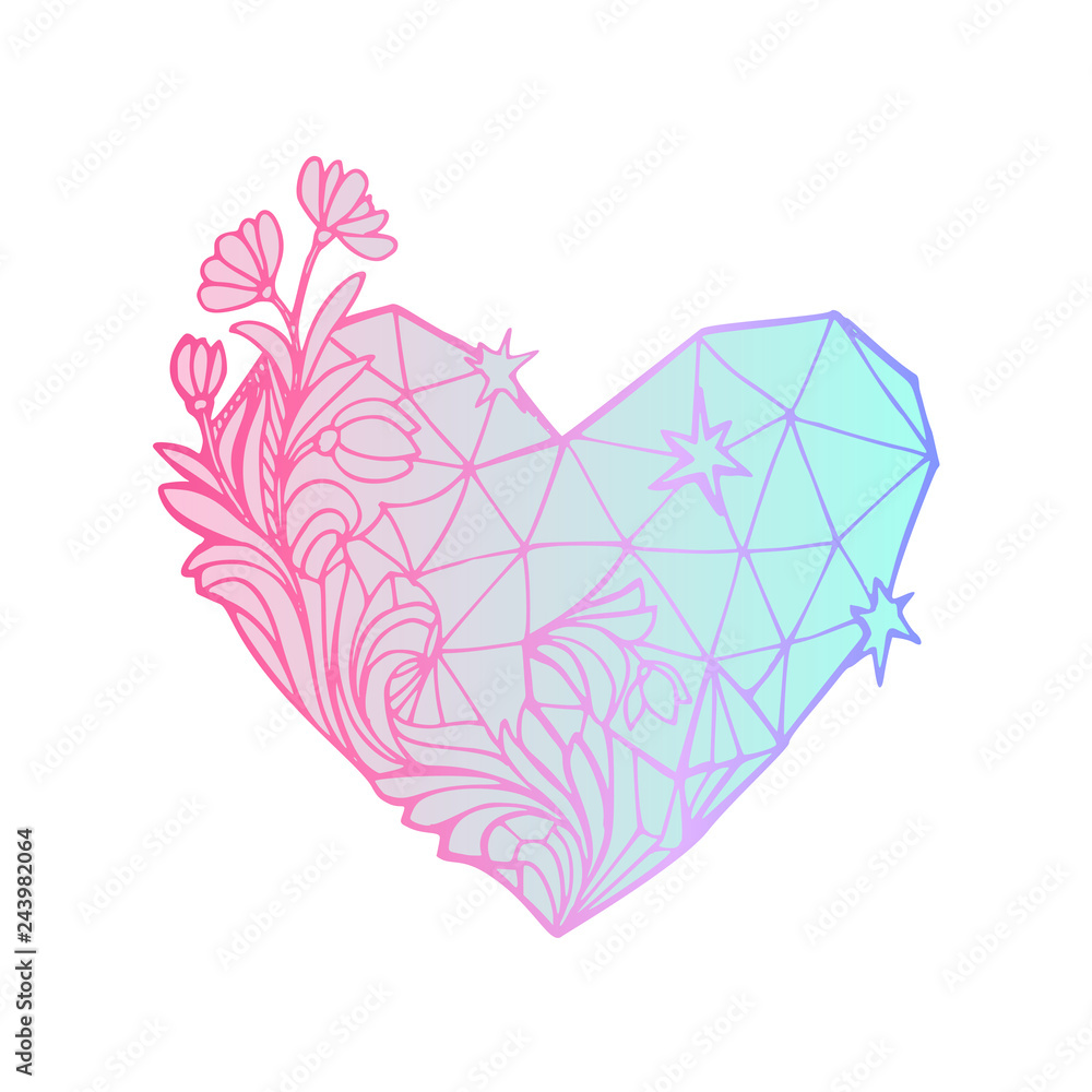 Heart Shaped Diamond Drawing