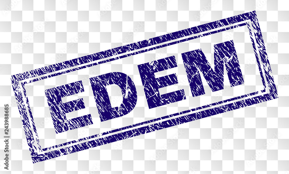 EDEM stamp seal imprint with rubber print style and double framed ...