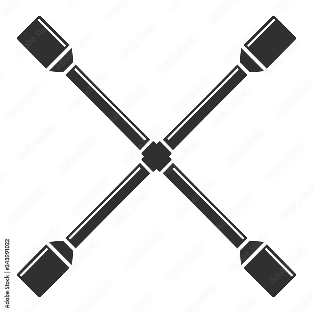 Cross wheel key icon. Simple illustration of cross wheel key vector ...