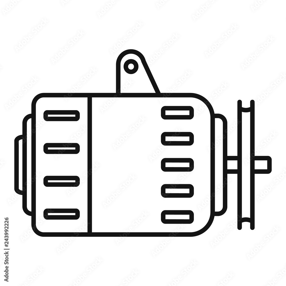 Car alternator icon. Outline car alternator vector icon for web design ...