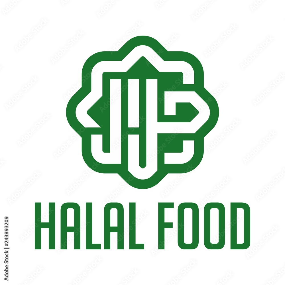 Halal label vector logo. Arabic Calligraphy. Stock Vector | Adobe Stock