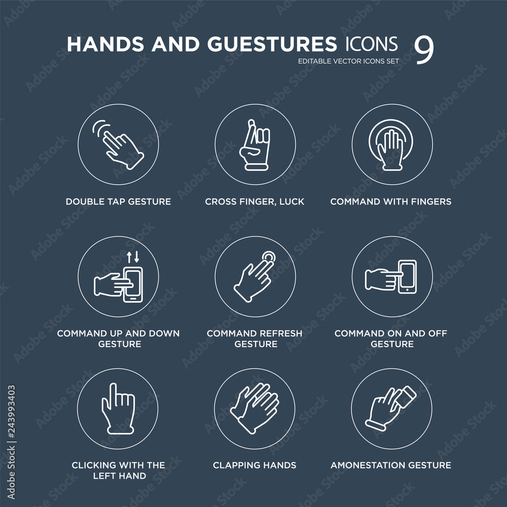 9 Double Tap gesture, cross finger, Luck, Clicking with the left hand ...