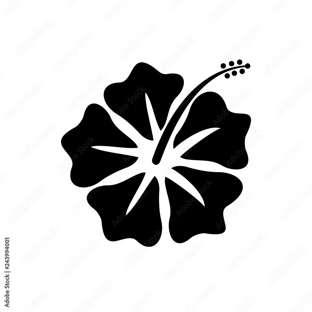 hibiscus flower vector logo Stock Vector | Adobe Stock