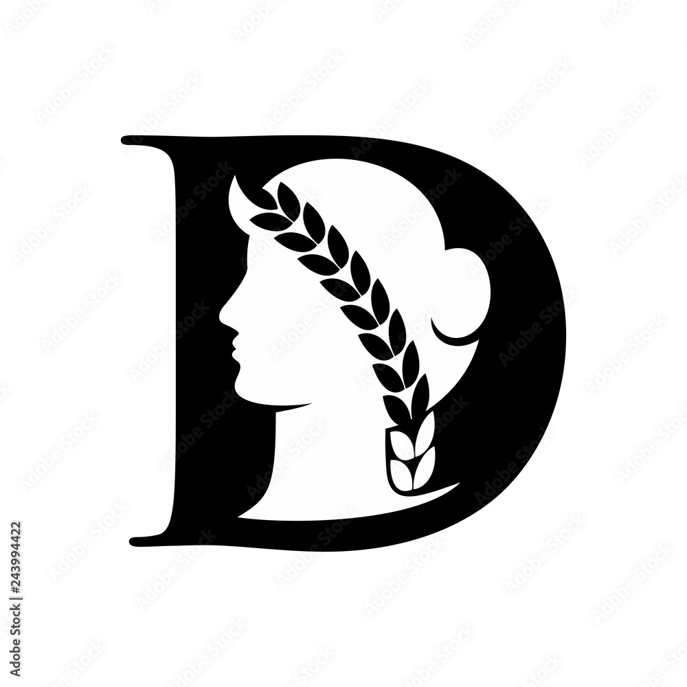 Demeter Goddess vector logo Stock Vector | Adobe Stock