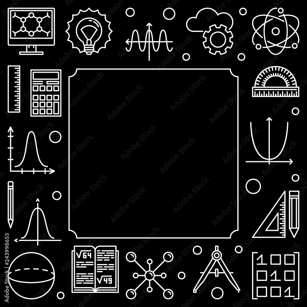 Science, technology, engineering and math square frame with black ...
