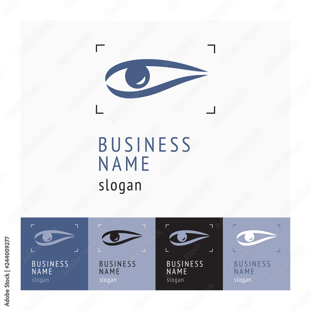 Company logo with an eye icon. The emblem of the photographer. Identity ...