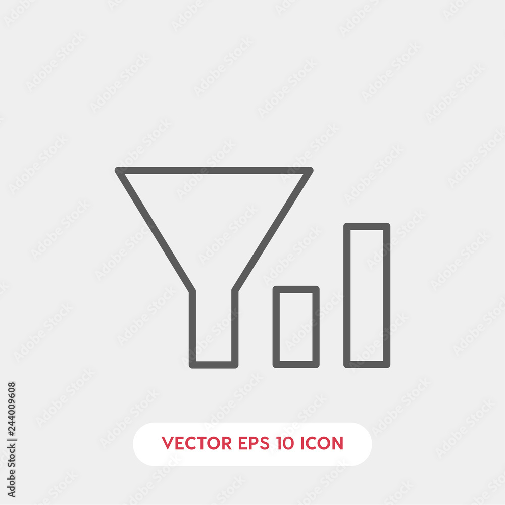 Filter icon. Funnel vector symbol. Linear style sign for mobile concept ...