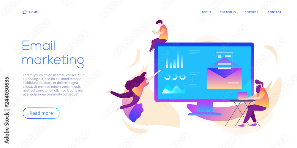 Email service creative flat vector illustration. Electronic mail ...