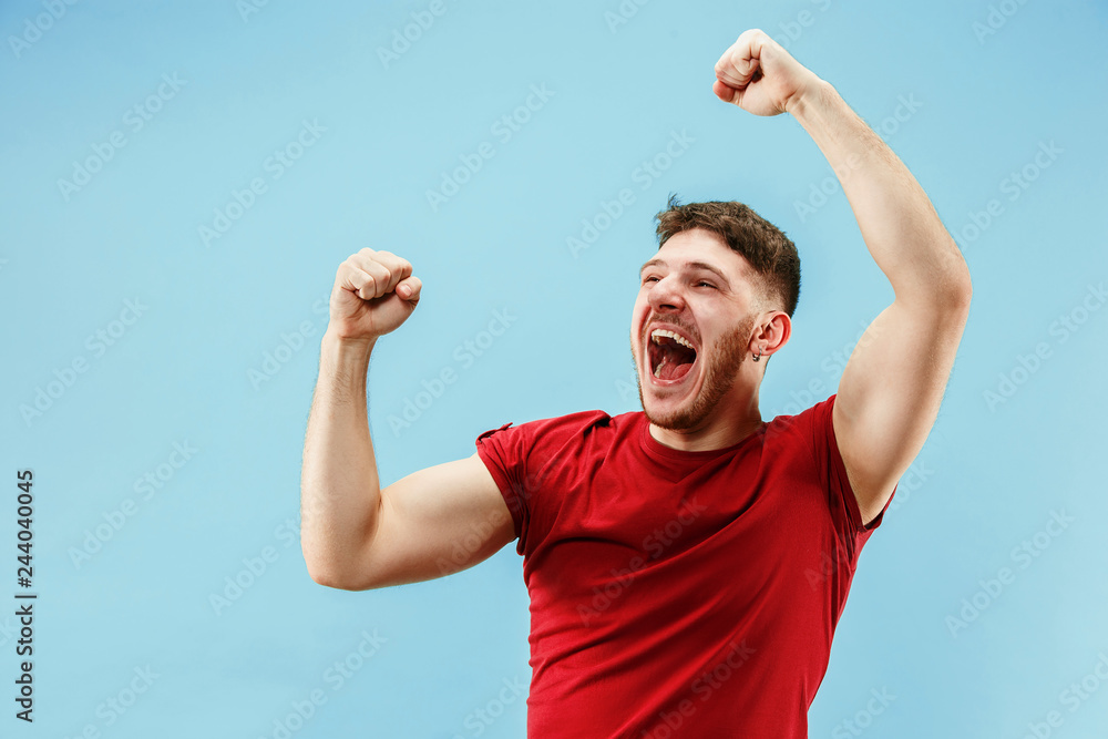 Foto de I won. Winning success happy man celebrating being a winner ...