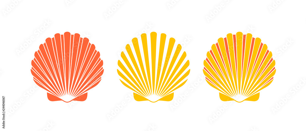 Scallop logo. Isolated scallop on white background Stock Vector | Adobe ...