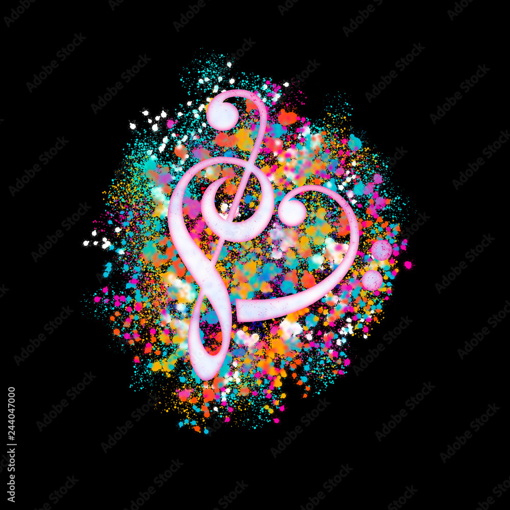 Colorful Treble Clef Heart