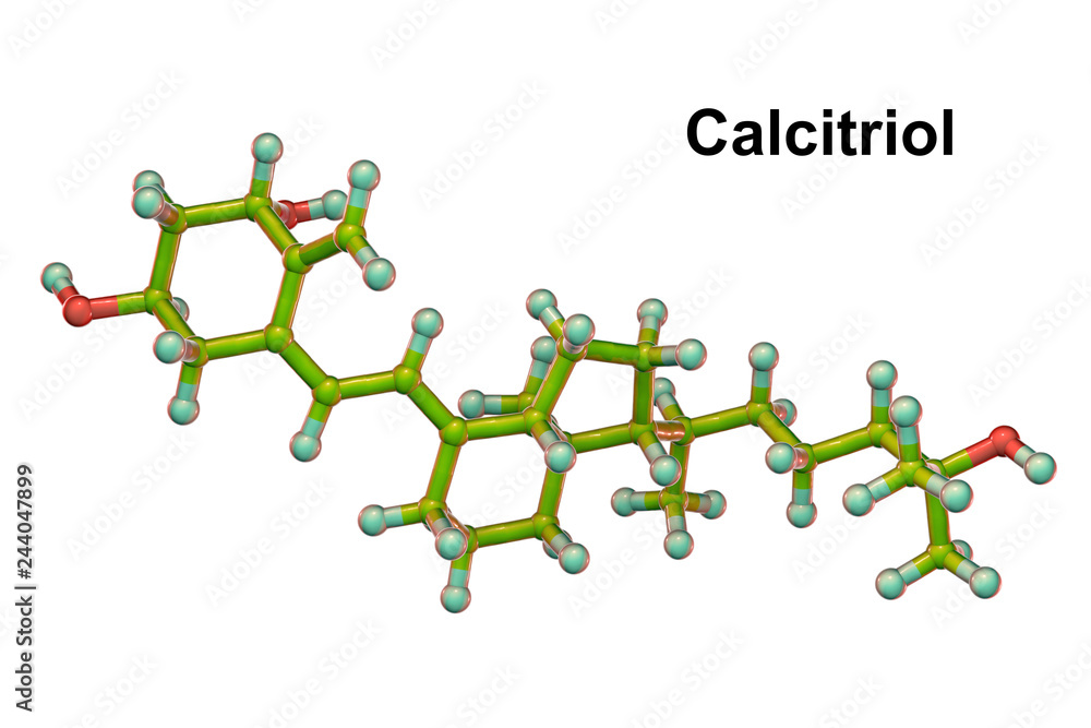 Calcitriol molecule, activated form of vitamin D3 used in the treatment ...