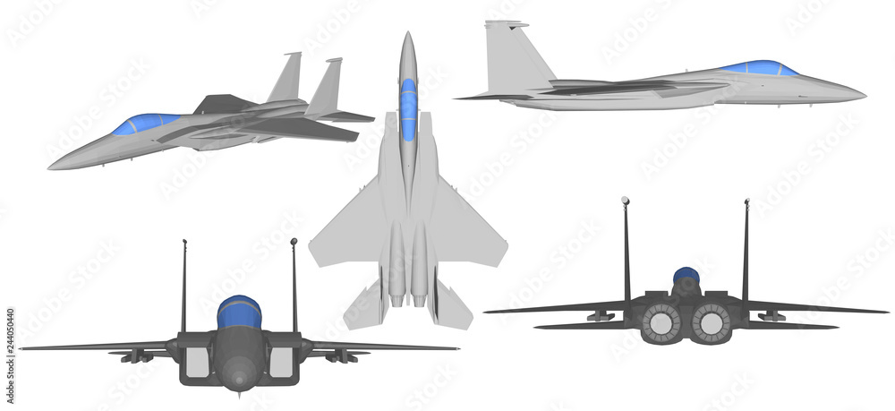 Vector jet aircraft for soldiers Stock Vector | Adobe Stock