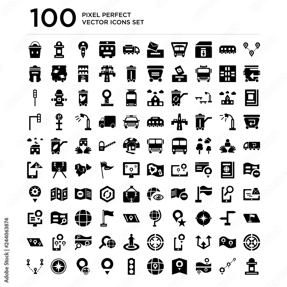 100 pack of Destination, Map, Globe, Traffic lights, Placeholder ...