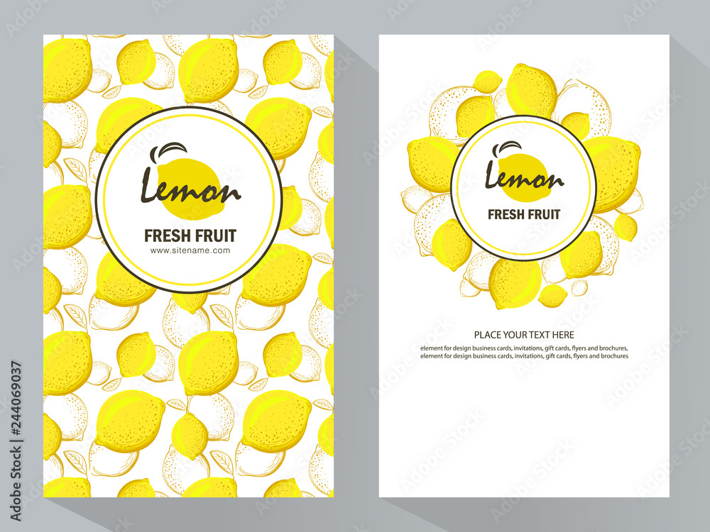 Packing template design of Lemon. Vector illustration lemon vertical ...