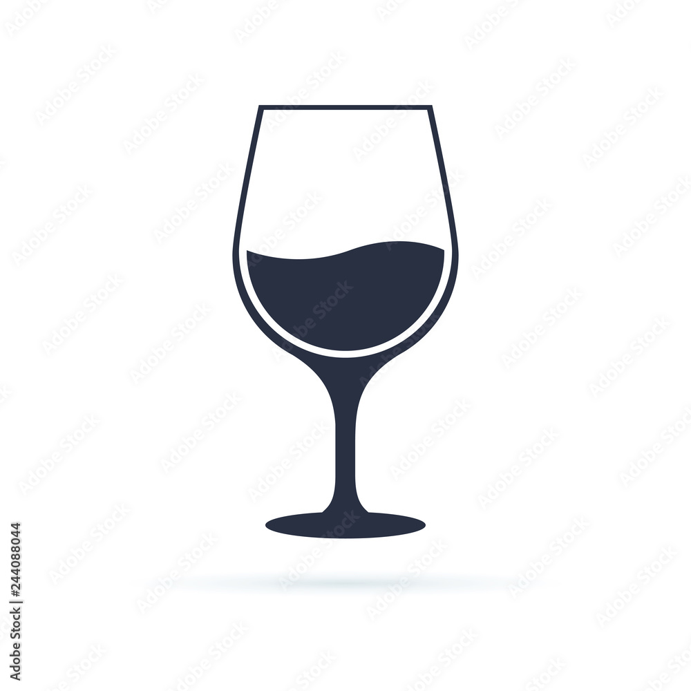 Wine glass icon symbol vector. Vector linear black illustration of wine ...