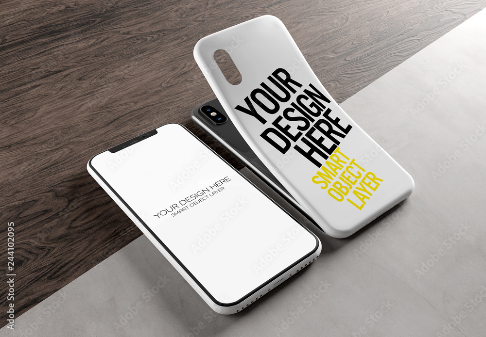 Smartphone Screen and Case Mockup Stock Template | Adobe Stock