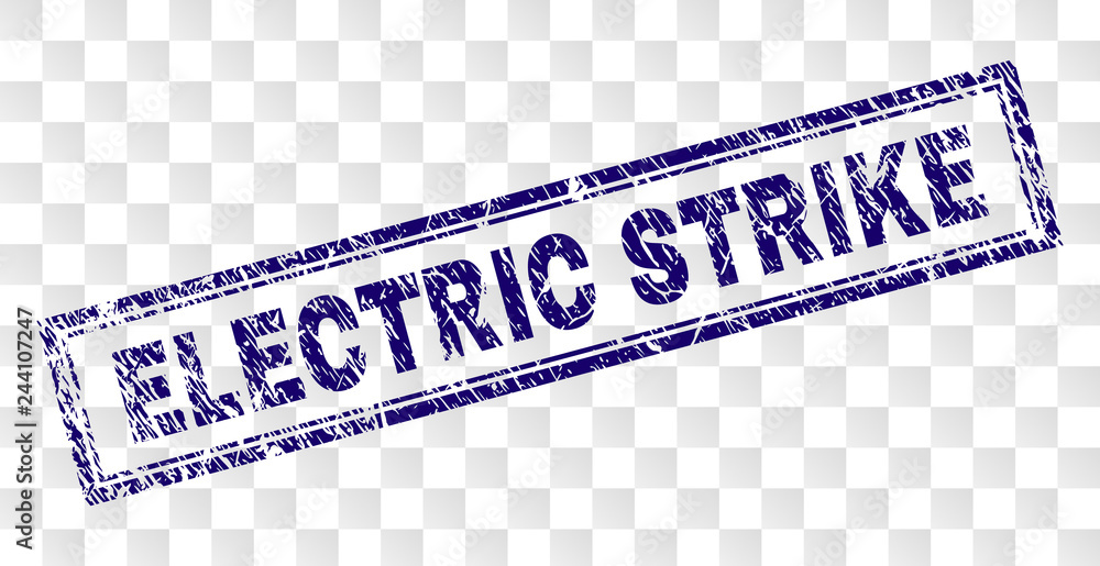 ELECTRIC STRIKE stamp seal imprint with rubber print style and double ...