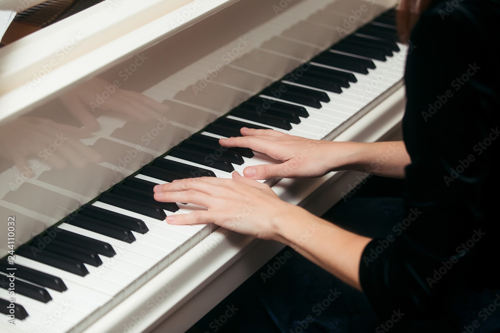 Beautiful Hands Playing Piano