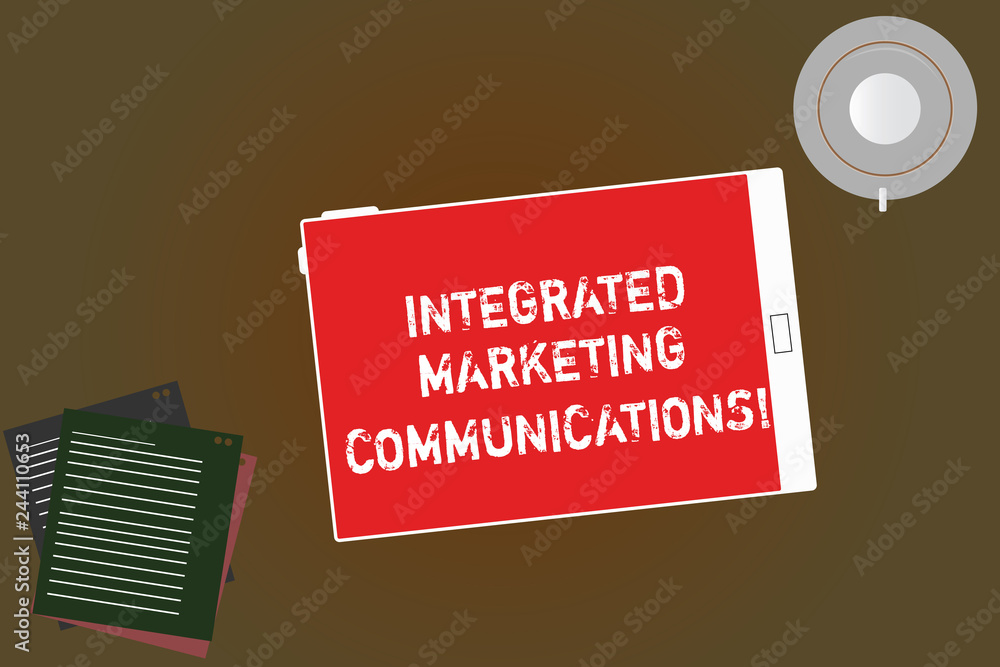 Handwriting text writing Integrated Marketing Communications. Concept ...