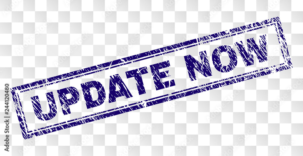 UPDATE NOW stamp seal print with rubber print style and double framed ...