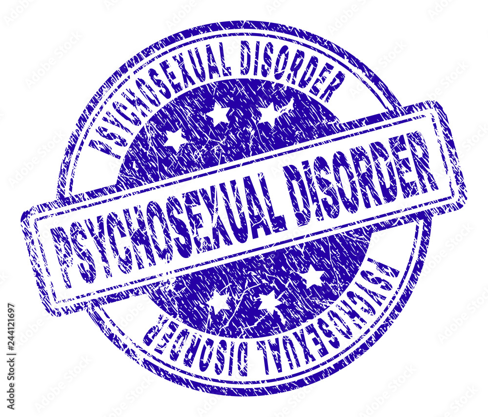 PSYCHOSEXUAL DISORDER stamp seal imprint with distress texture ...