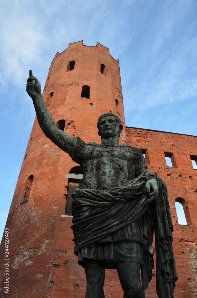 ancient rome turin ancient old antique brick gate arch city wall ...
