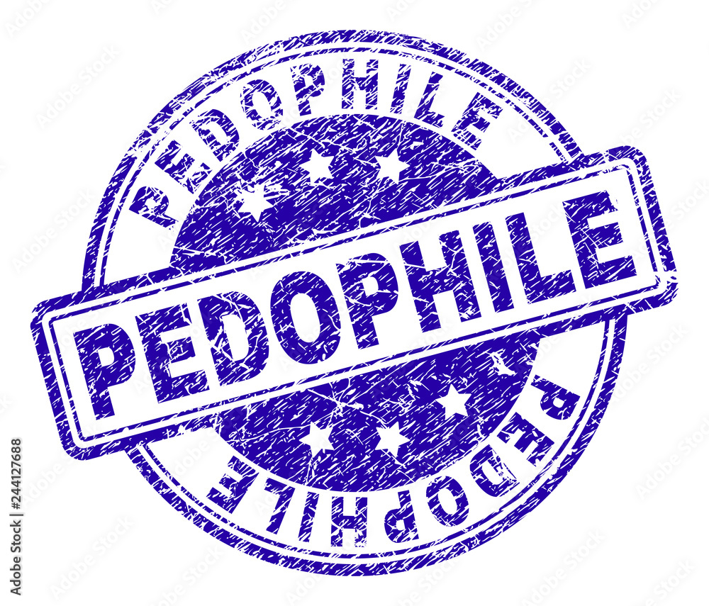 PEDOPHILE stamp seal imprint with grunge texture. Designed with rounded ...