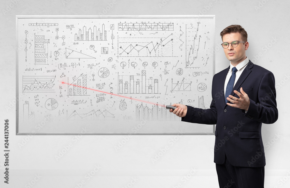 Professor with laser pointer teaching geometry Stock Photo | Adobe Stock