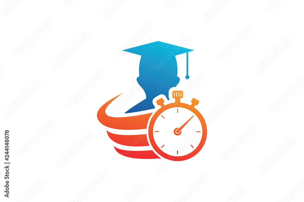 TIME EDUCATION LOGO DESIGN TEMPLATE Stock Vector | Adobe Stock