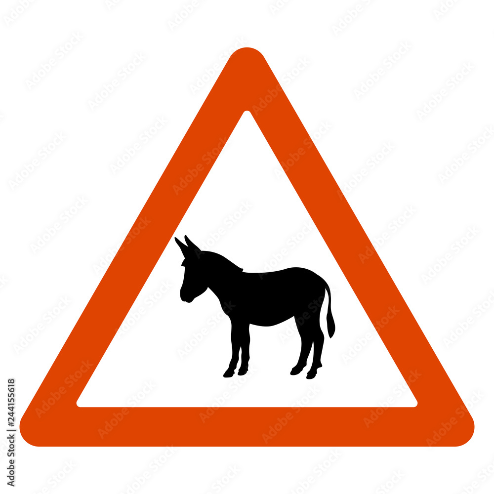 sign donkey, vector illustration , black silhouette,profile Stock ...
