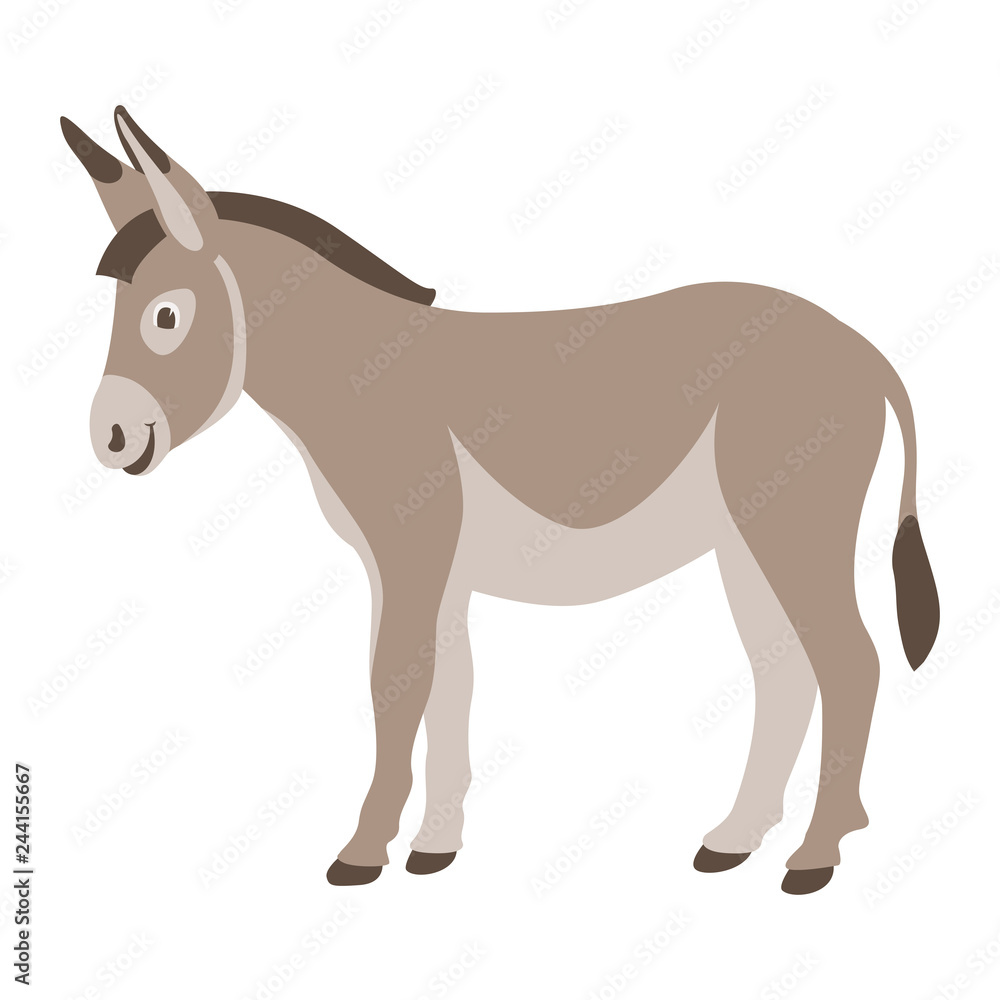 cartoon donkey ,vector illustration ,flat style,profile Stock Vector ...