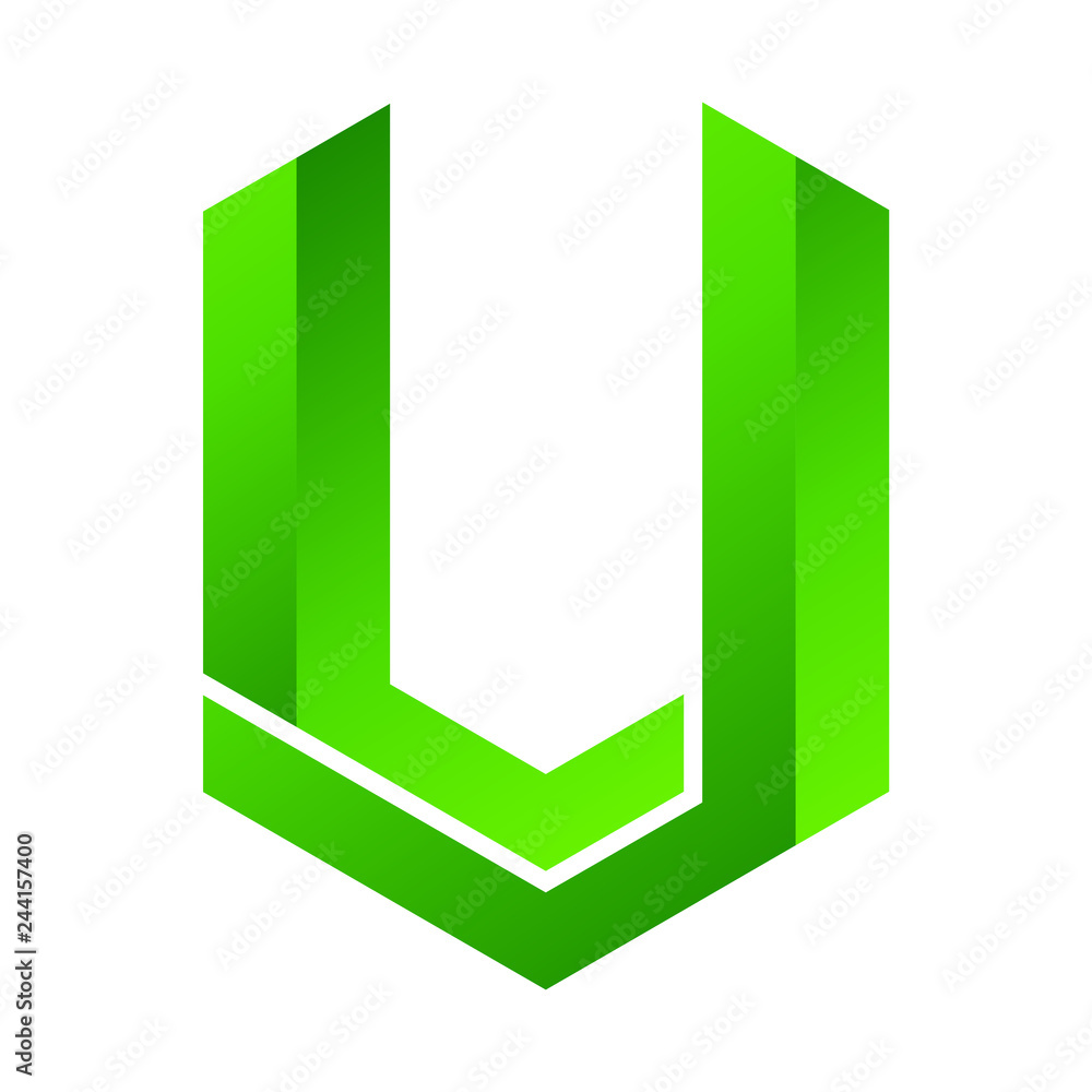 letter u, green diamond and nature logo Stock Vector | Adobe Stock