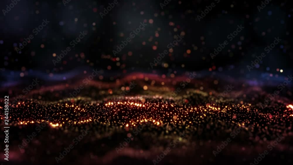 4K Abstract motion background animation shining particles magic dust ...