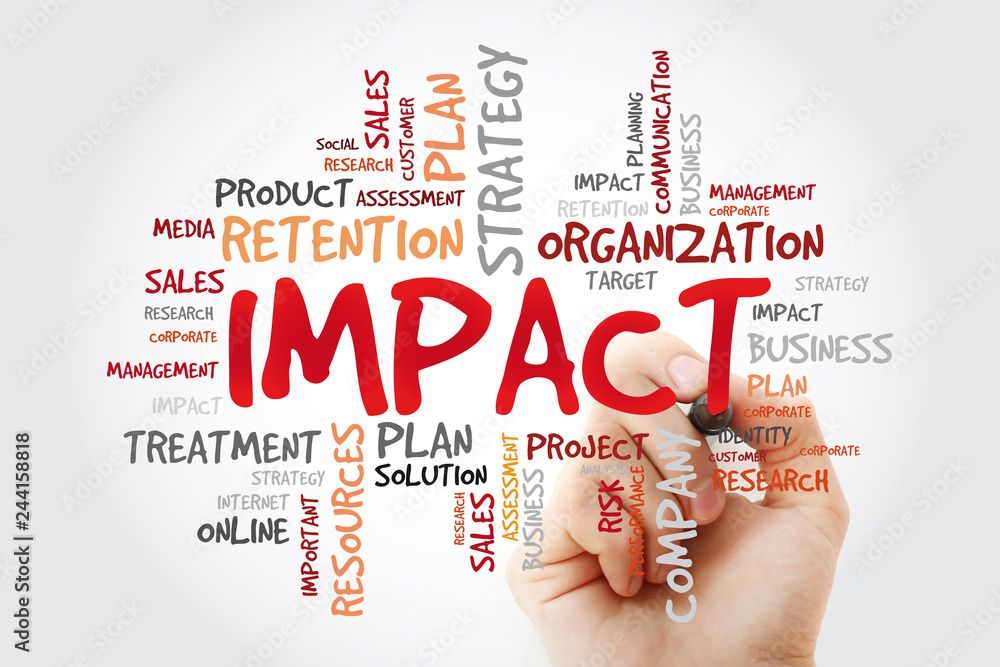 Impact word cloud with marker, business concept background Stock Photo ...