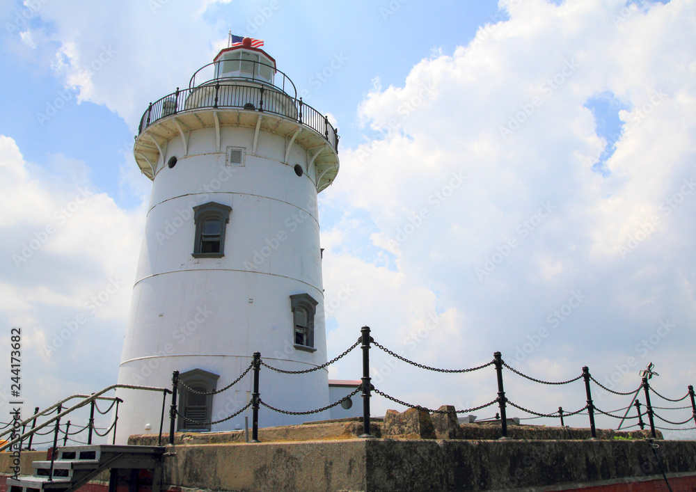 Harbor Beach Michigan Lighthouse. Tiny and picturesque lighthouse on ...